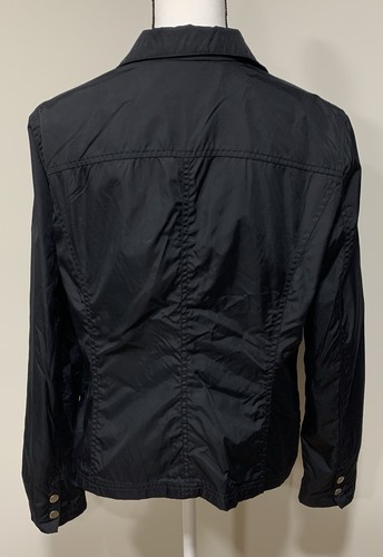 Tommy Hilfiger Wind Rain Bomber Jacket Black Womens LG Full Zip Lined ...