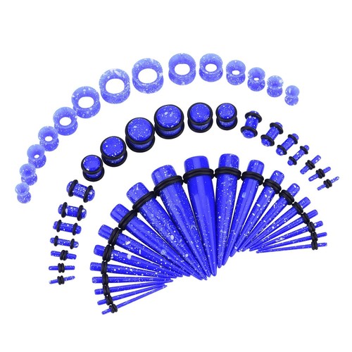 52PCS Ear Stretching Kit 14G-12MM Acrylic Tapers and Plugs + Silicone ...