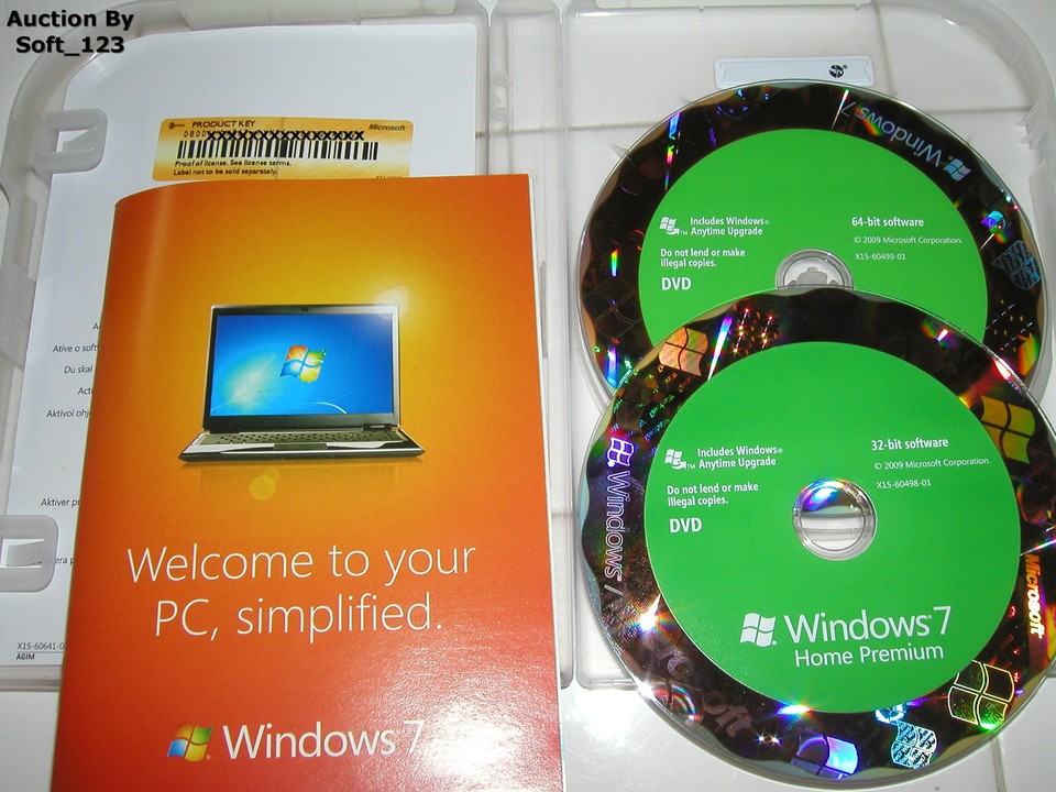 Microsoft Windows 7 Home Premium Full 32 Bit & 64 Bit DVD MS WIN ...