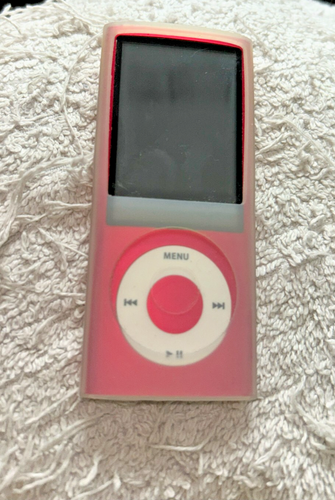 Apple iPod Nano Pink 4th gen Powers On Silicon Cover Bundle w Cord | eBay