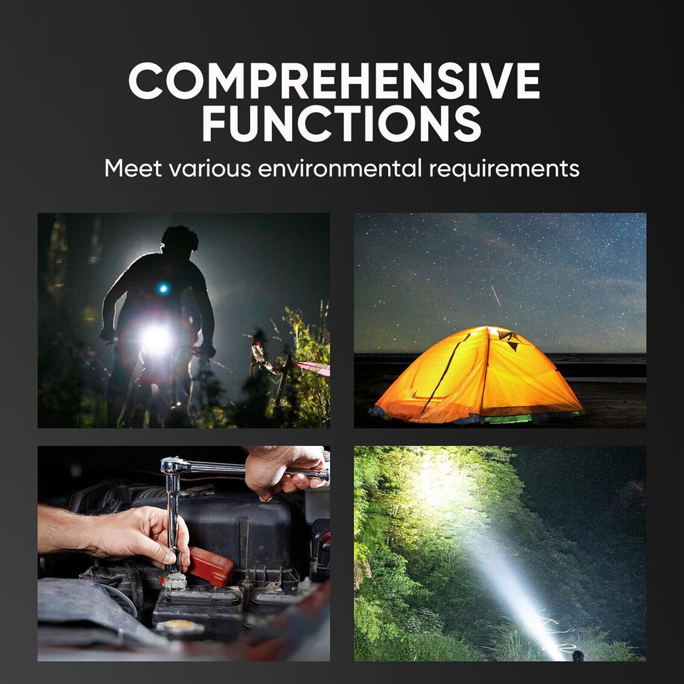 LED Bulb Super-Bright Tactical LED Flashlight Rechargeable Powerful ...