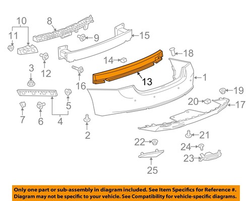 GM OEM 16-23 Malibu Rear Bumper Bumper Components-Absorber 84095274 | eBay