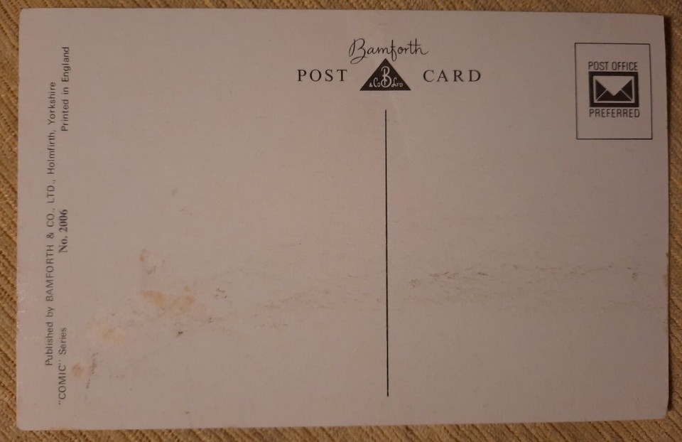 BAMFORTH Comic Saucy Seaside Black Triangle logo Postcard Comic Series ...