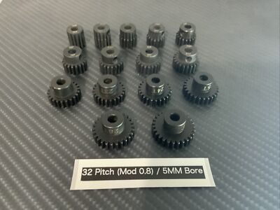 Mod .8 32P 5mm Steel Pinion Gear 12- 30T For 32 Pitch Spur Gear RC Car ...