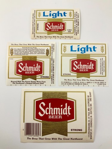 Schmidt Beer Label G Heileman BRG Brew That Grew Great Northwest AA931 ...
