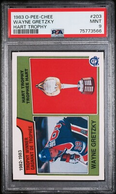 1983 O-Pee-Chee #203 Wayne Gretzky Hart Trophy PSA 9 Mint | eBay