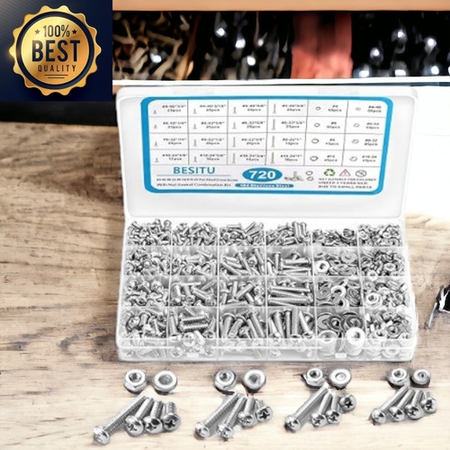 720Pcs Machine Screw Assortment Kit, 10-24#8-32#6-32#4-40 Phillips Pan ...