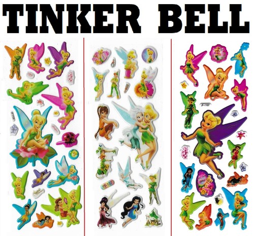 3D puffy Stickers TINKER BELL TINK Peter Pan Wendy Fairy Disney Barrie ...
