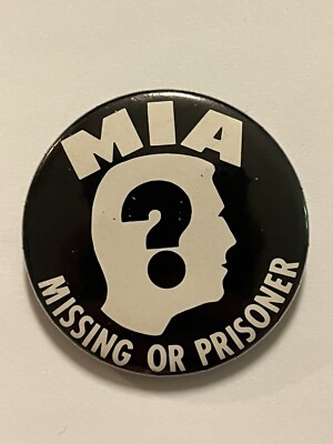 1960s Vintage Vietnam War Era MIA Missing or Prisoner Cause Pinback ...