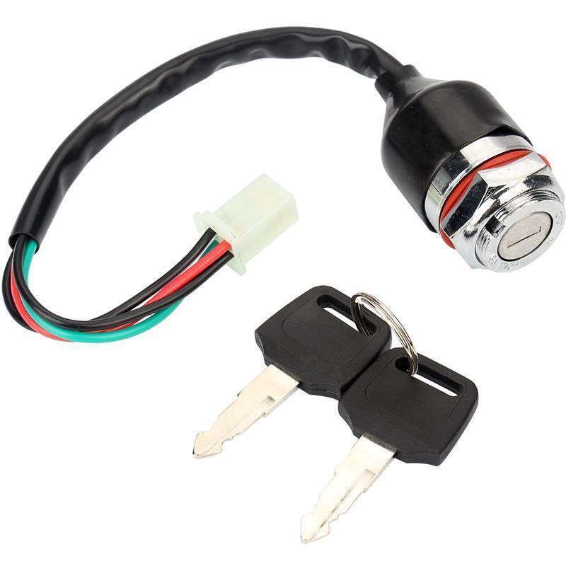 4 Wire 4 Pin Key Ignition Starter Switch w/2 Keys On-Off Key Cylinder ...