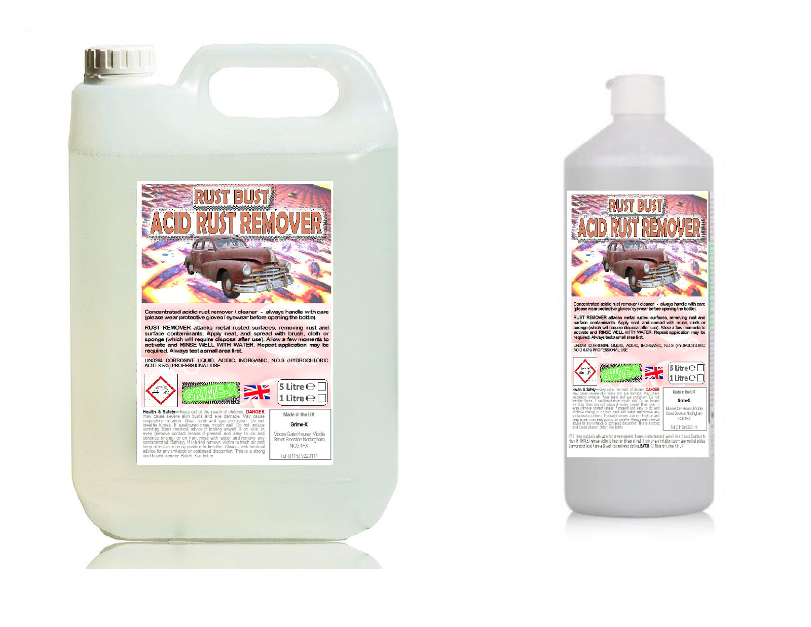 Acid Based Rust Cleaner Water Soluble Acidic 500ml / 1 L / 5 Litre ...