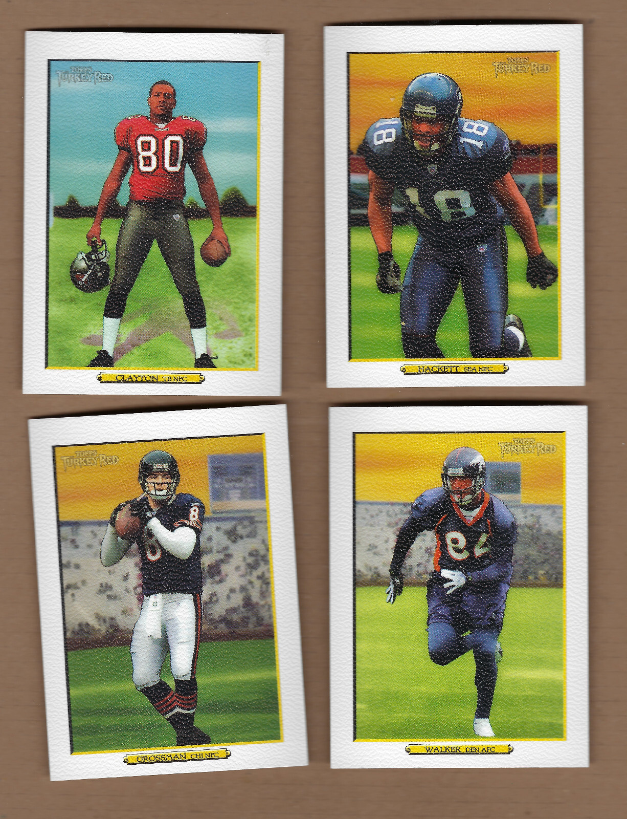 LOT OF 4 TOPPS 2006 FOOTBALL WHITE BORDER GROSSMAN, WALKER, CLAYTON ...