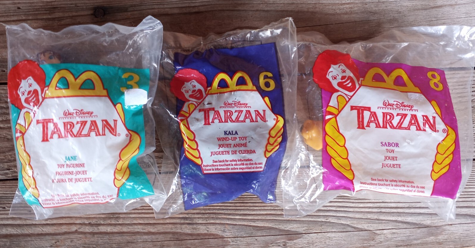 Vintage McDonald's Tarzan Toys (Lot of 3) New In Package. Jane, Kala ...