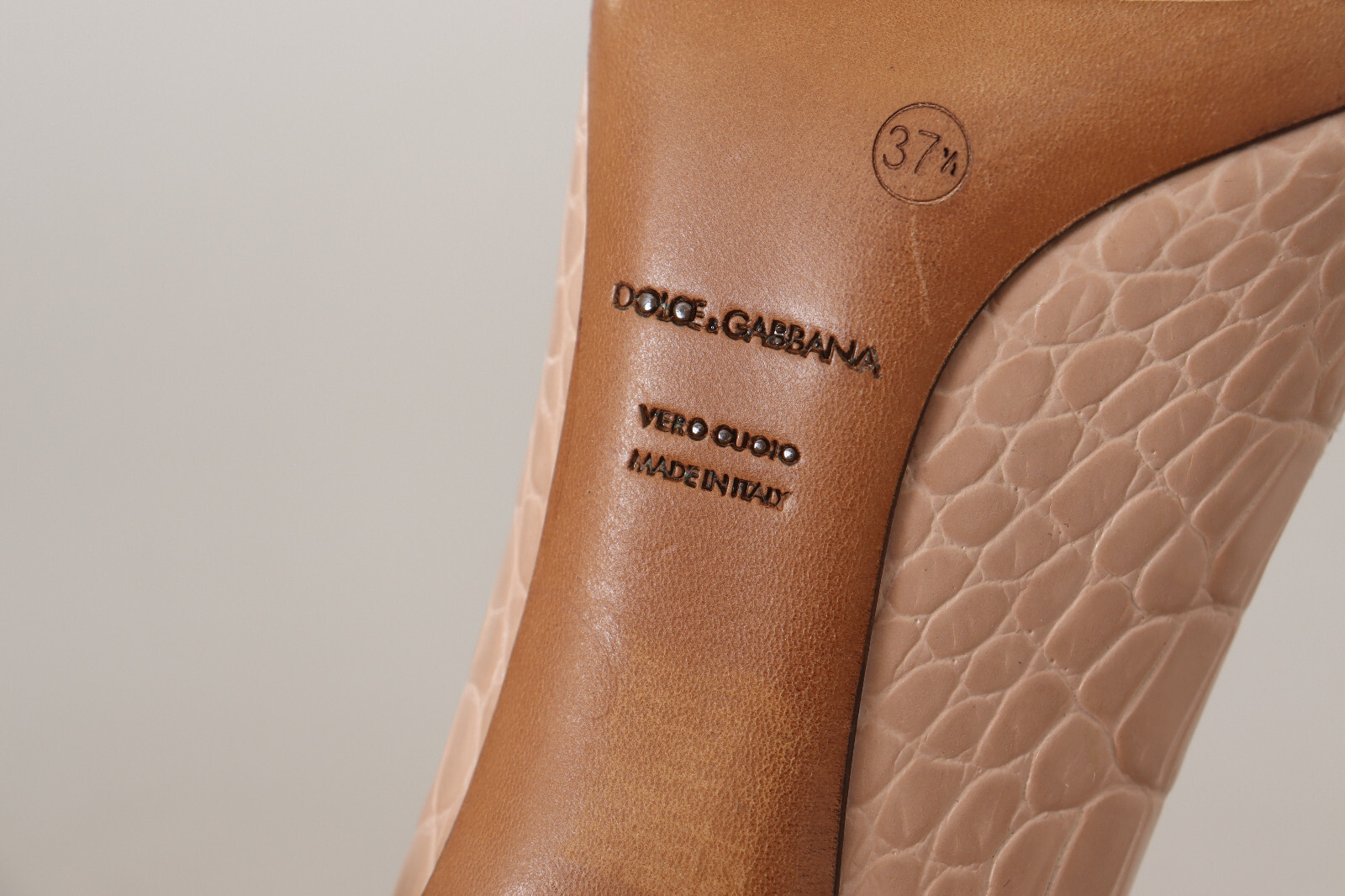 DOLCE & GABBANA Shoes Beige Leather Pointed Heels Pumps EU36.5 / US6 ...