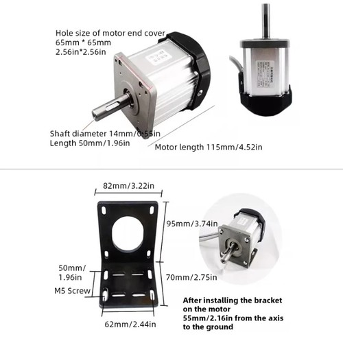 High-Power Variable-Speed 220V DC Motor Kit for Woodworking Machinery ...