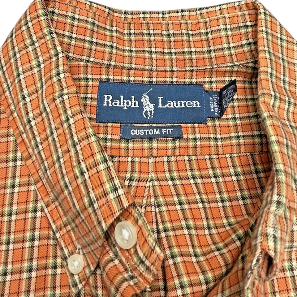 RALPH LAUREN POLO Men's Dress Rust Plaid Button Down Shirt Large | eBay