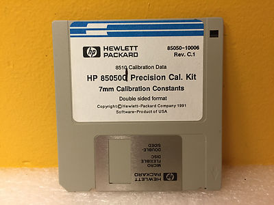HP / Agilent 85050-10006 Rev: C-1, HP 85050C Cal Kit, 7mm Cal Constants ...