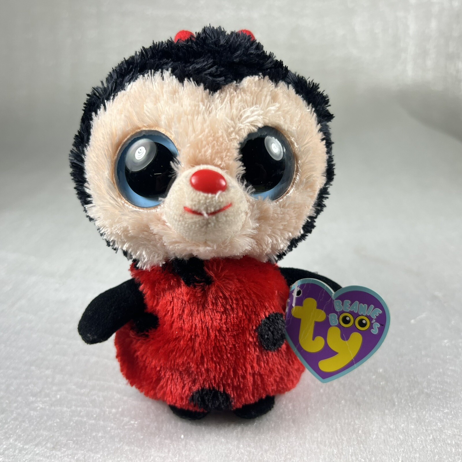 Ty BUGSY -Red/Black Ladybug 6" Beanie Boo! *Retired 1st Version* RARE ...