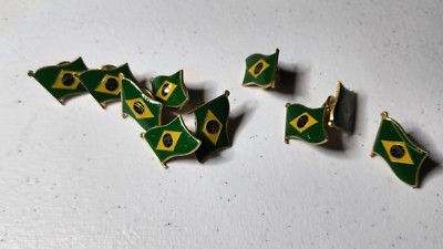 Lot of 10 Brazil Country Flag Lapel Hat Pins | eBay