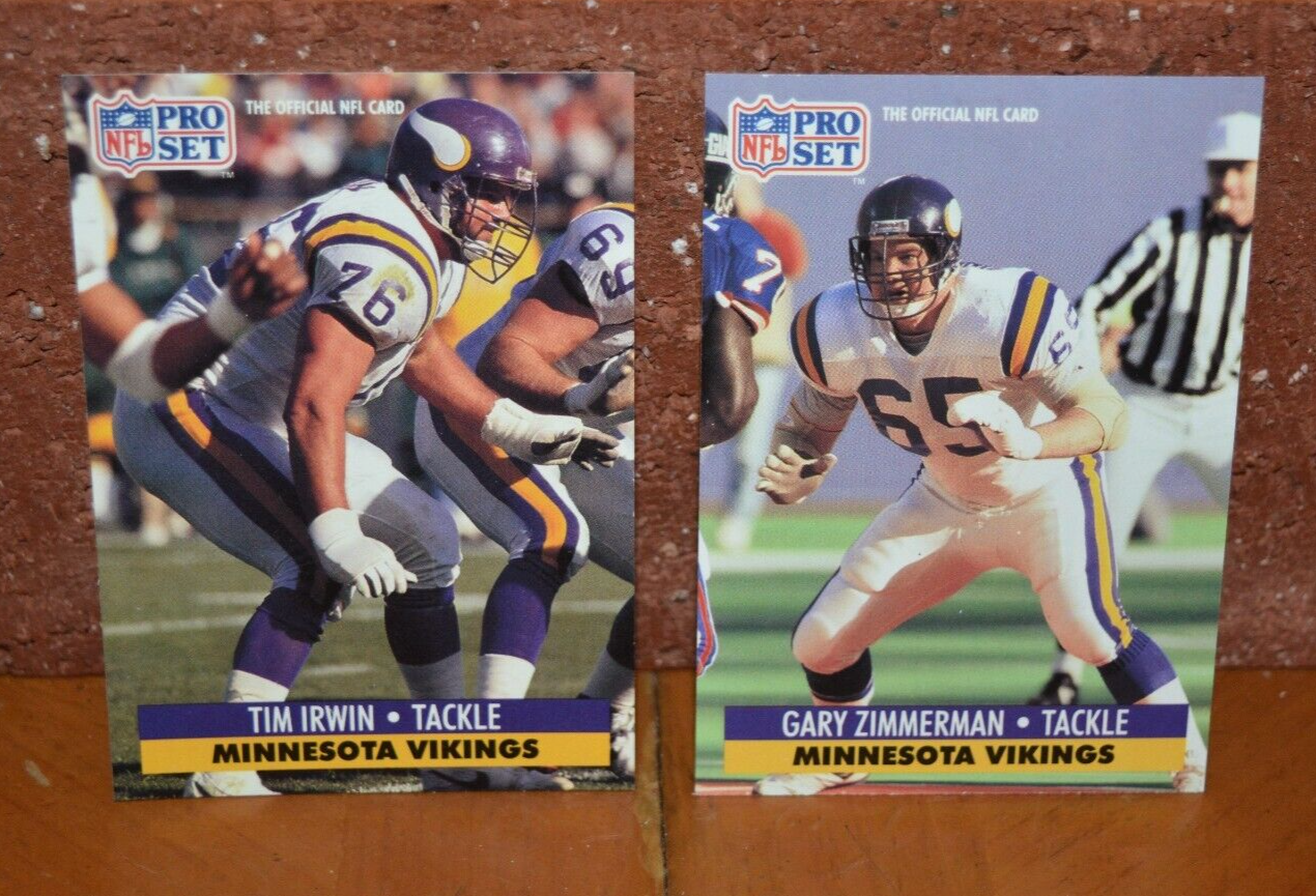 VINTAGE FOOTBALL CARDS BUY 1 GET 1 FREE VIKINGS GARY ZIMMERMAN & TIM ...