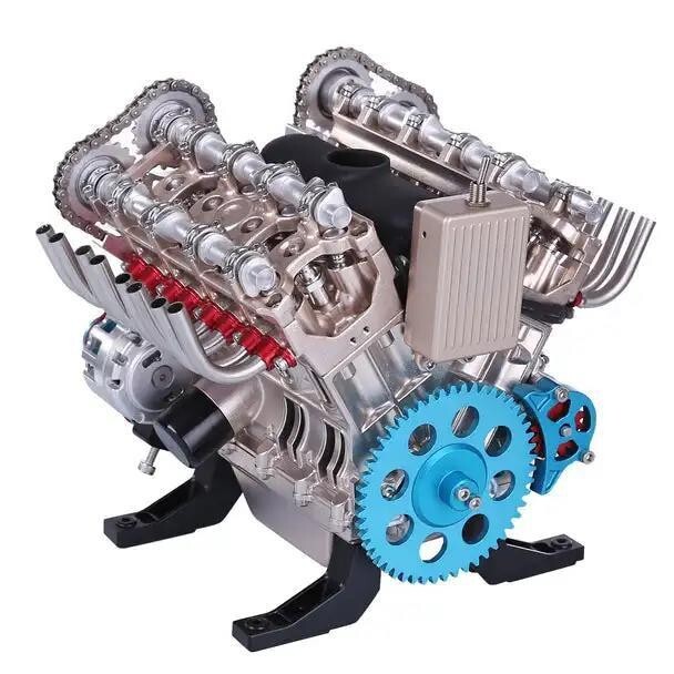 1:3 Full Metal V8 Engine Model Kit - 500+ Pieces, Electric Motor, DIY ...
