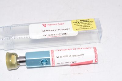 NEW Vermont Gage CUSTOM601 3/8-18 NPTF L1 Plug Assembly | eBay