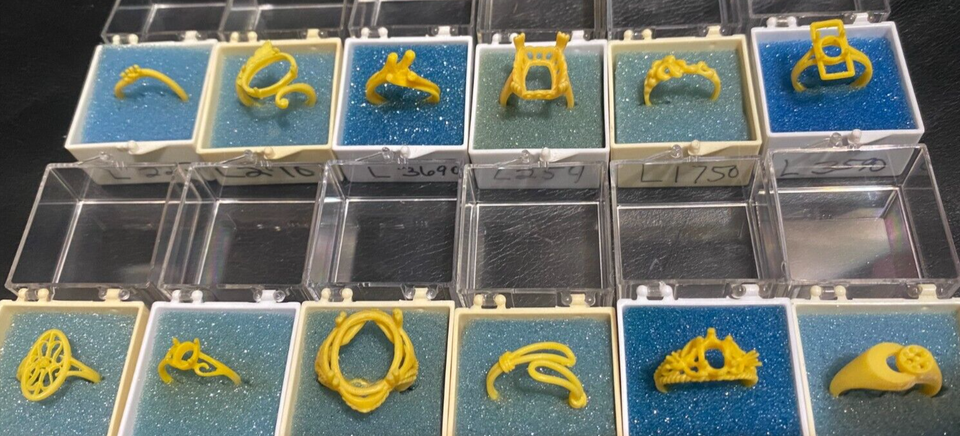 Lot of 12 Rings Wax Patterns for Lost Wax Casting Vintage Bands Jeweler ...