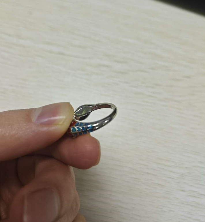 Pure S925 Sterling Silver Band Women Lucky Enamel Carp Koi Fish Open Ring 5g | eBay UK