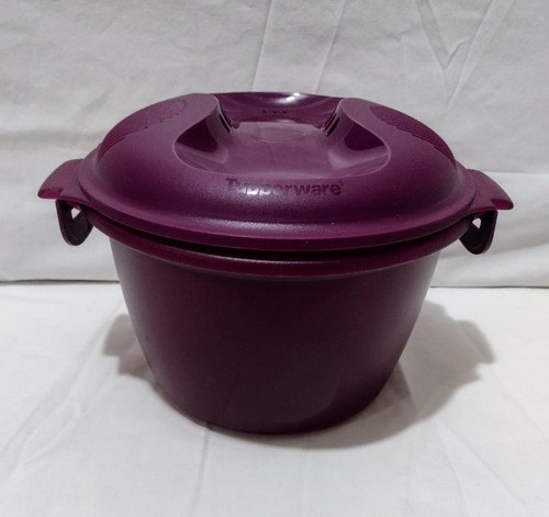 Tupperware Microwave Rice Maker Steamer Cooker 3 Piece Set 6451 Purple ...
