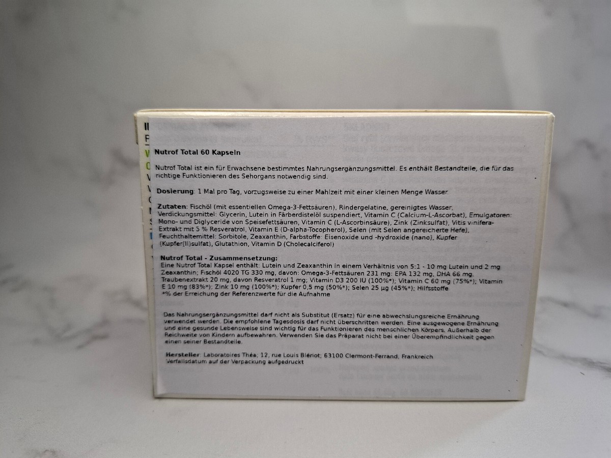 Nutrof Total 180 Capsules 2x Nutrof Total Capsules For Eye Health