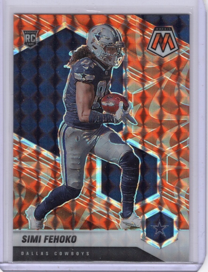 2021 Mosaic Orange Reactive Prizm RC #341 Simi Fehoko Dallas Cowboys | eBay