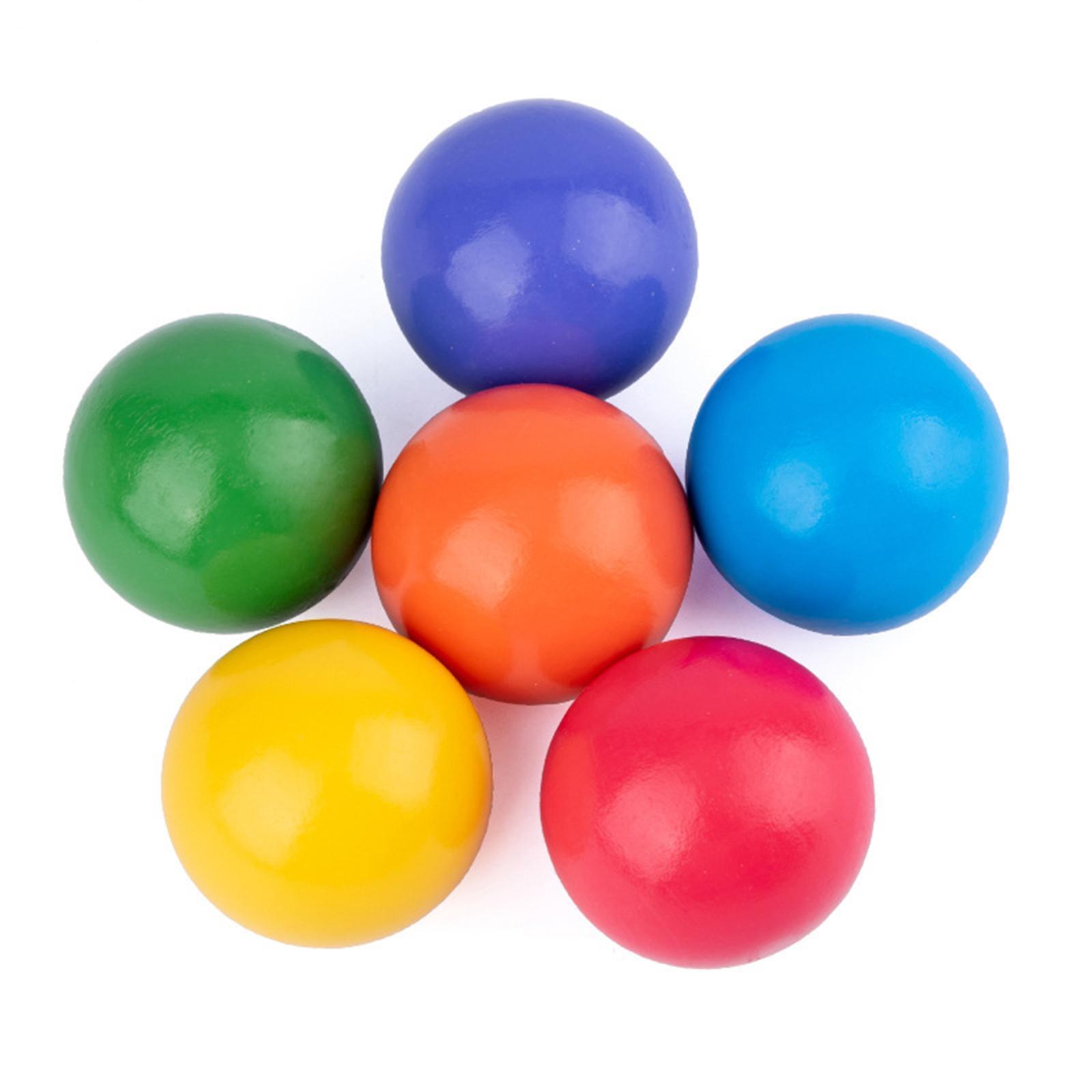 6x Montessori Wooden Balls Educational Counting Toy for Children Age 3 ...