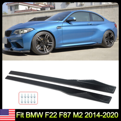 2x Side Skirts Extension For BMW 2 Series F22 M2 F87 2014-2021 Carbon ...