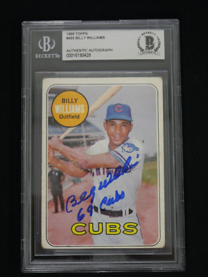 BILLY WILLIAM SIGNED 1969 TOPPS #450 W/ "69 CUBS" - BAS AUTHENTIC AUTO ...