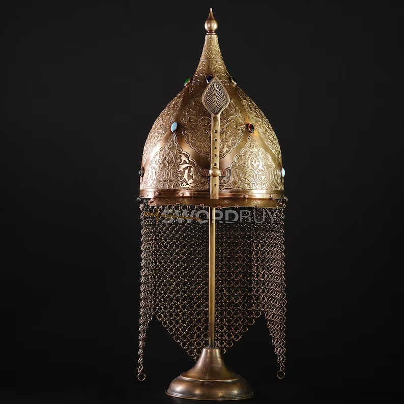 Original Ottoman Turkish Islamic Empire Khud Battle Helmet