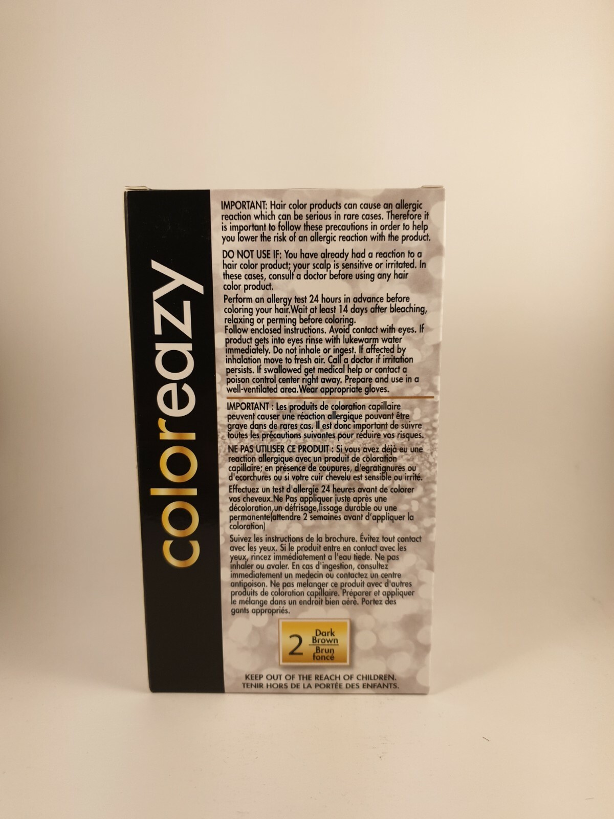 Coloreazy Permanent Cream Hair Color One Application #2 Dark Brown New ...