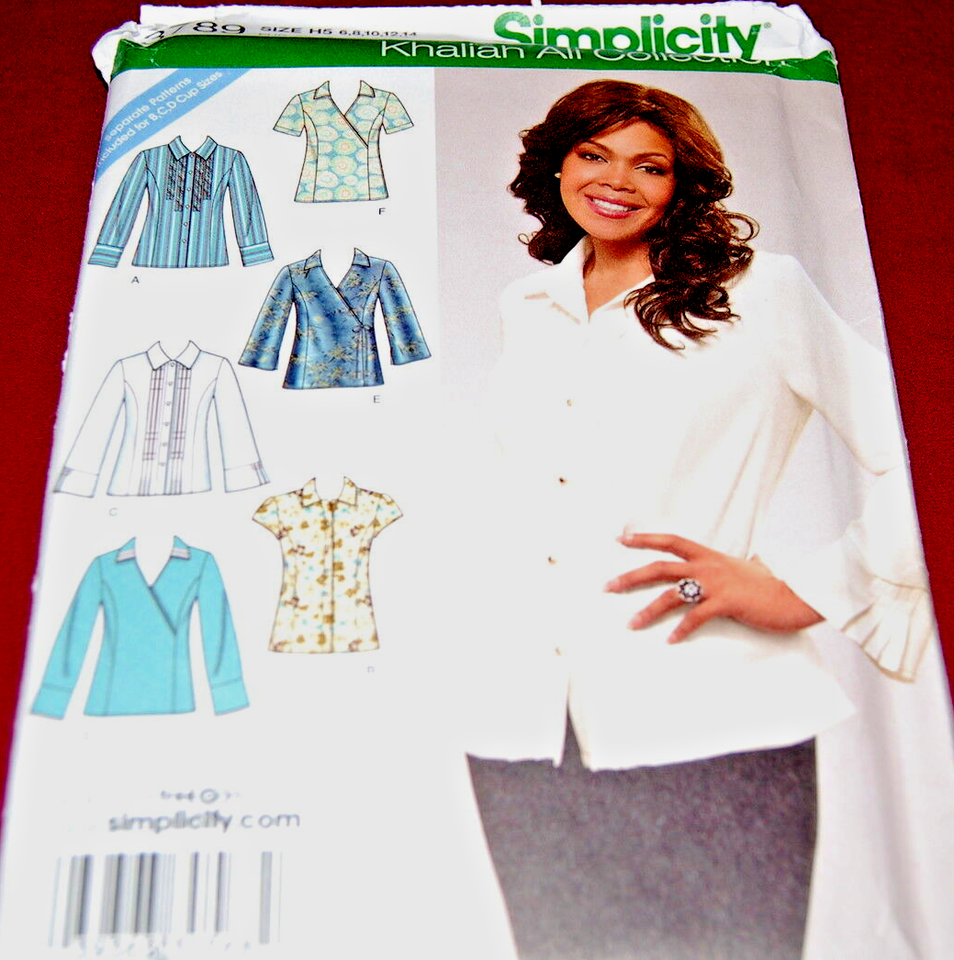 Simplicity Pattern # 3789 - Six Styles Women's Tops / Blouses - Size 6 ...