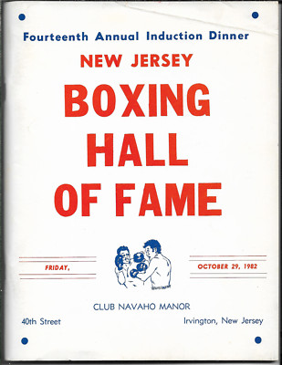 New Jersey Boxing Hall of Fame October 29, 1982 Induction Dinner ...