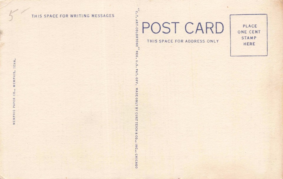 Postcard TN Memphis Post Office Moon USPS Mississippi River Confederate ...