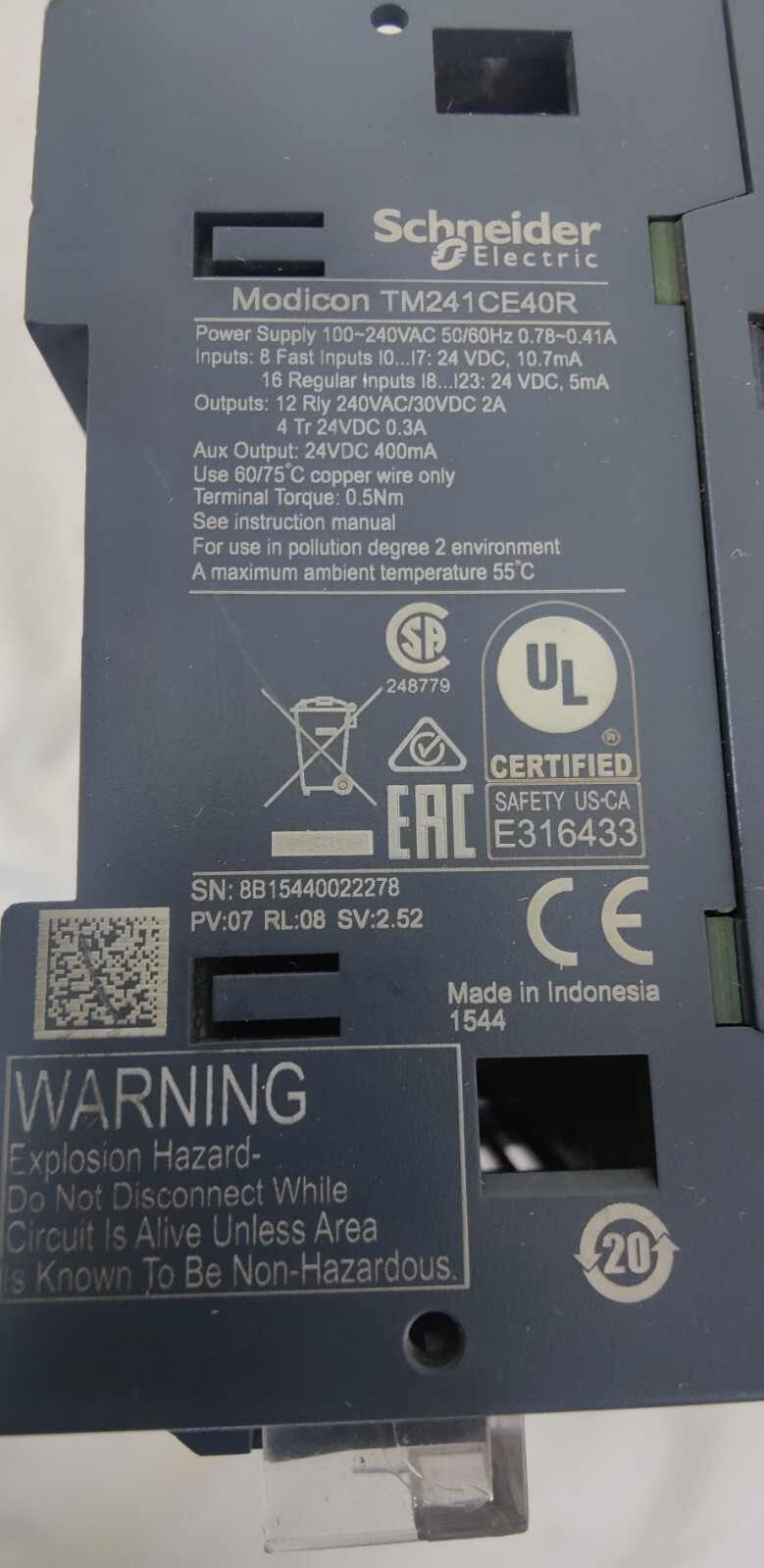 Schneider TM241CE40R PLC Controller Module | eBay