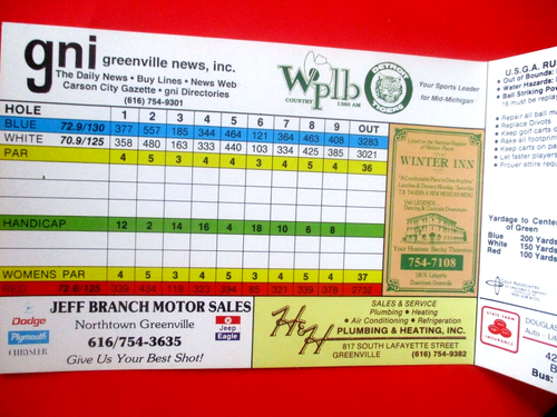 vtg - Golf Scorecard - CANDLESTONE GOLF RESORT - Course gc - Belding MI ...
