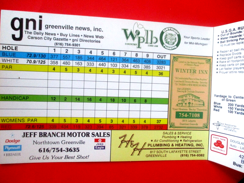 vtg - Golf Scorecard - CANDLESTONE GOLF RESORT - Course gc - Belding MI ...