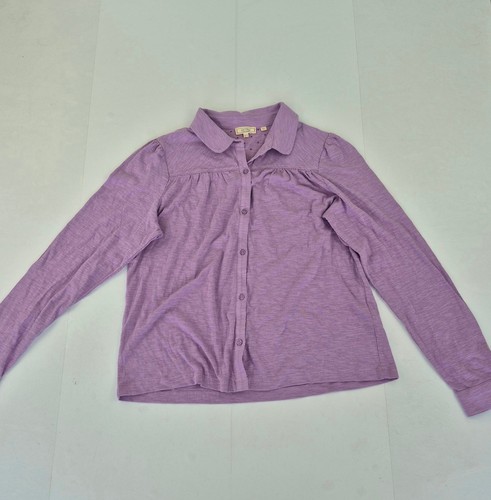 FAT FACE Blouse 12 Purple Women's Long Sleeve Button Shirt Stretch ...