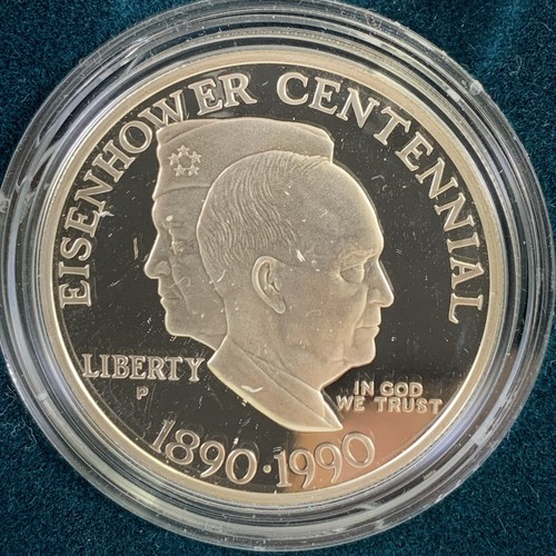 1990-P Proof Eisenhower Centennial Commemorative Silver Dollar | eBay