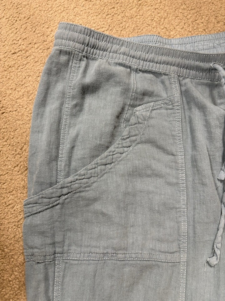 Free People Feelin' Good Utility Pull On Pants Sz Large - Blue Cargo ...