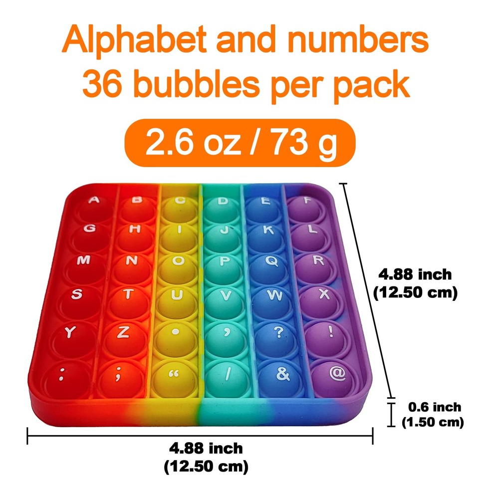 Alphabet Pop Fidget Toy Letters ABC Numbers Learning and Educational ...