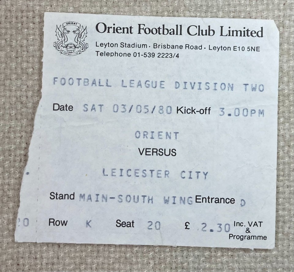 Leyton Orient FC v Leicester City 1980 football programme Division 2 ...