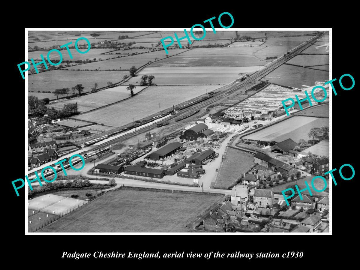 OLD POSTCARD SIZE PHOTO PADGATE CHESHIRE ENGLAND THE RAILWAY STATION ...