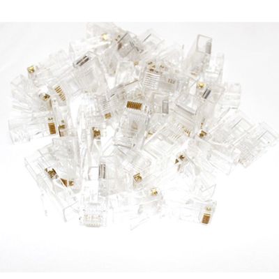 100 Pack RJ45 Ends CAT5E Ethernet Cable End Connectors Mocular Plugs ...