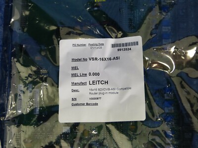 Leitch VSR-16x16-ASI Switcher Module 16x16 Video BNC (D9) | eBay